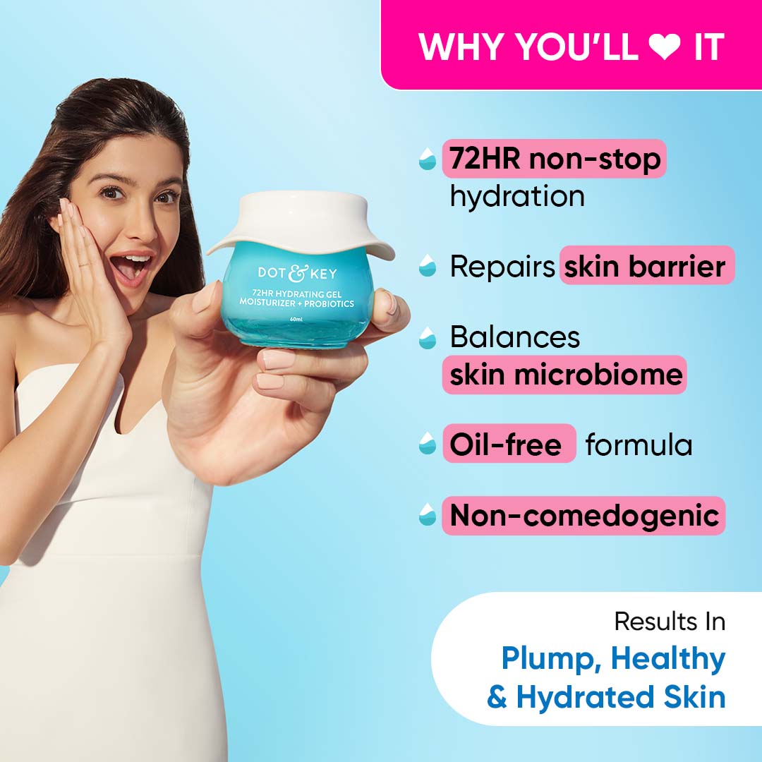 72 Hrs Hydrating Gel Moisturizer + Probiotics by Dot & Key