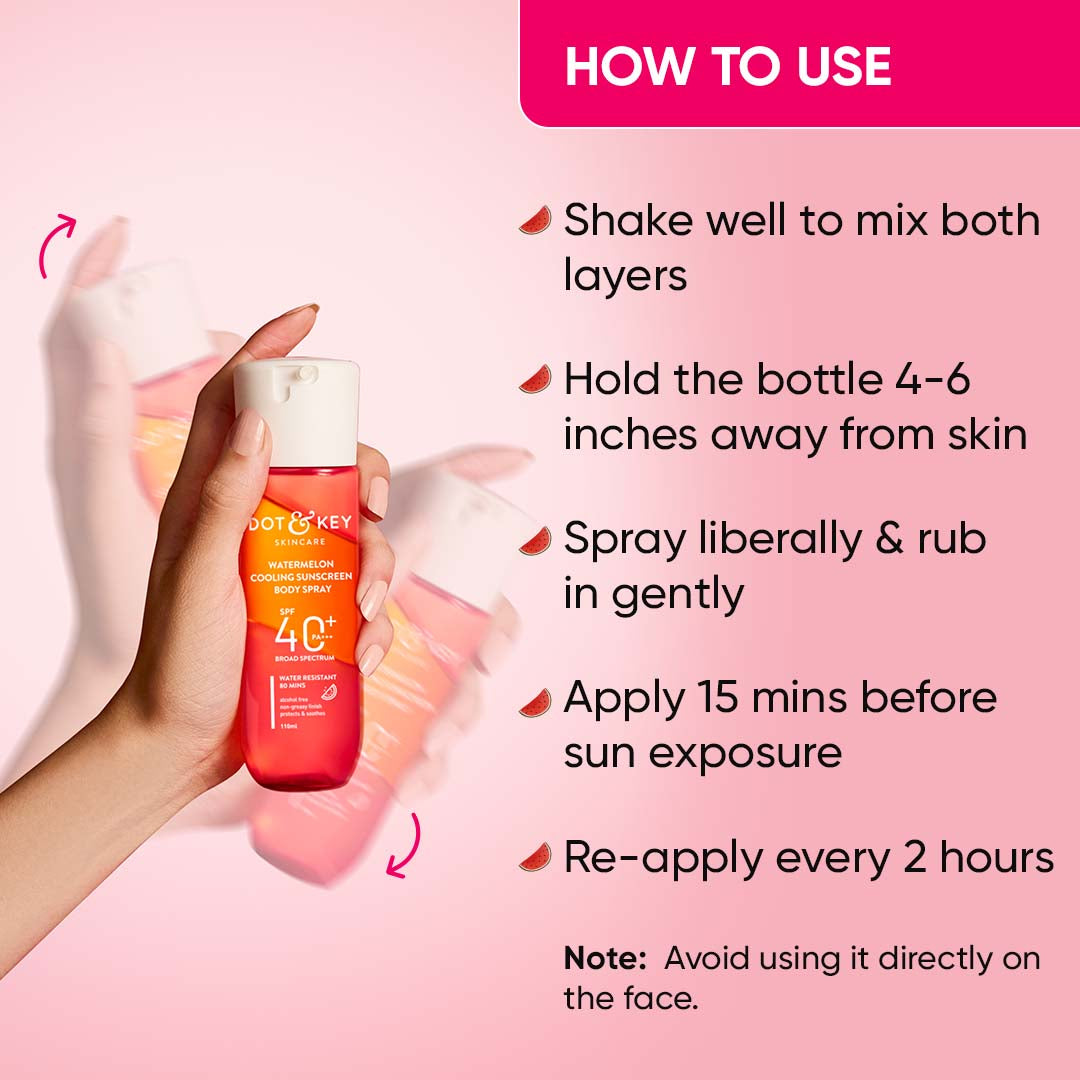 SPF 40+ Body Sunscreen Spray with Watermelon Cooling