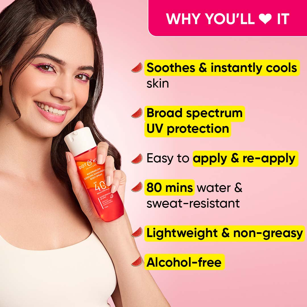 SPF 40+ Body Sunscreen Spray with Watermelon Cooling