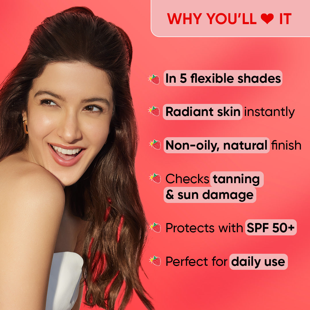 Strawberry Dew Tinted Sunscreen SPF 50+ PA++++ – Dot & Key