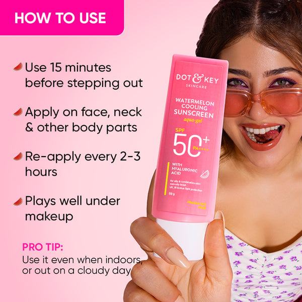 Watermelon Cooling Hyaluronic Sunscreen SPF 50+, PA++++ – Dot & Key